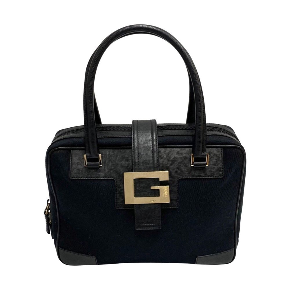 Gucci G Logo Hardware Leather Genuine Canvas Handbag … - Gem
